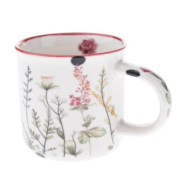 Porcelánový hrníček s květinou | Dárky a dekorace ve stylu Provence